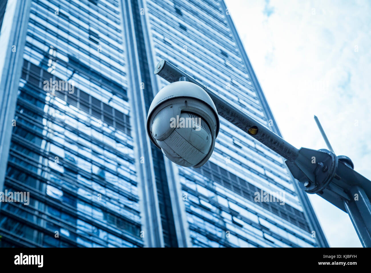CCTV security camera front of a building in city of China Stock Photo ...
