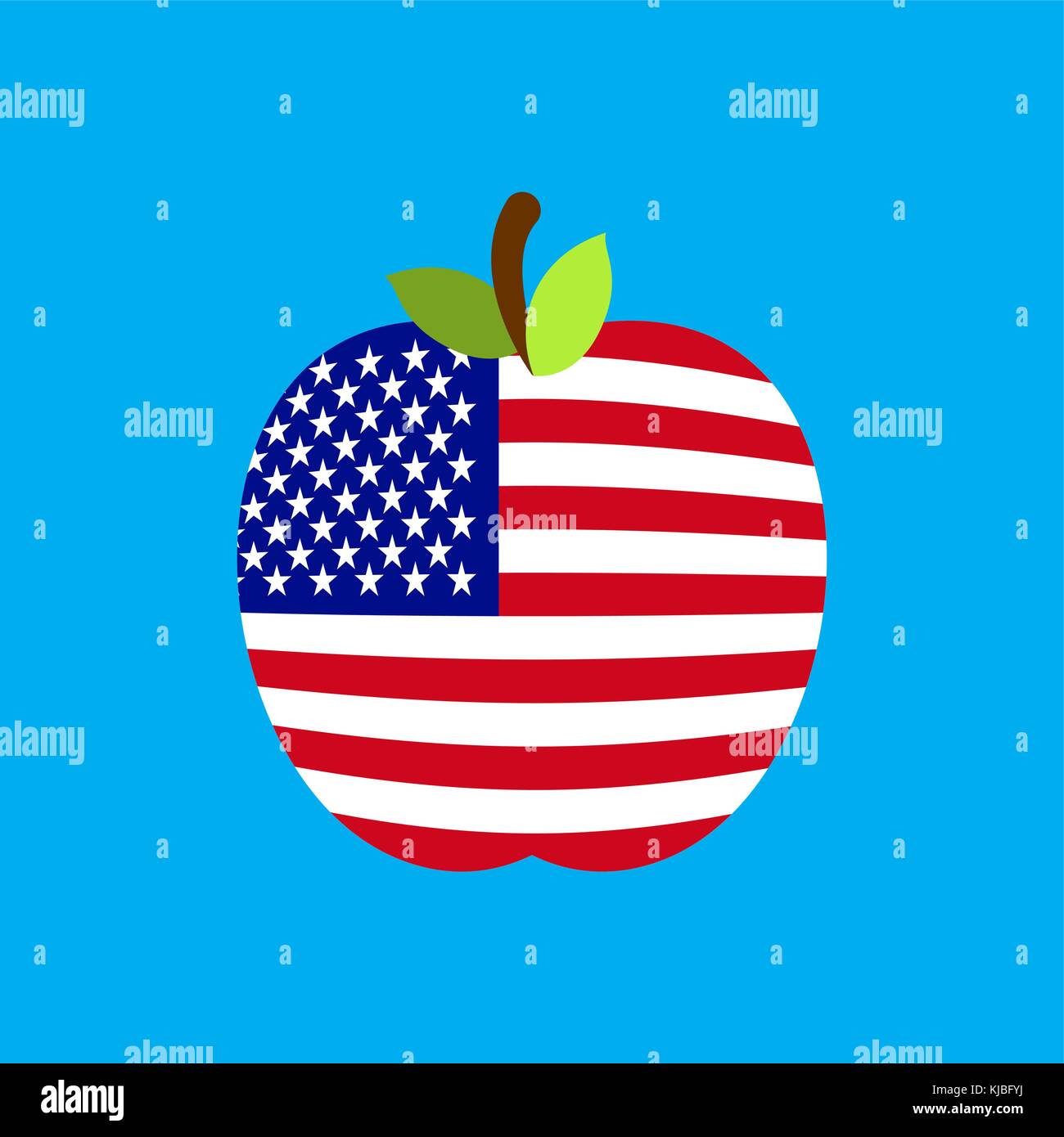 Apple USA flag. America National Fruit. Vector illustration Stock ...