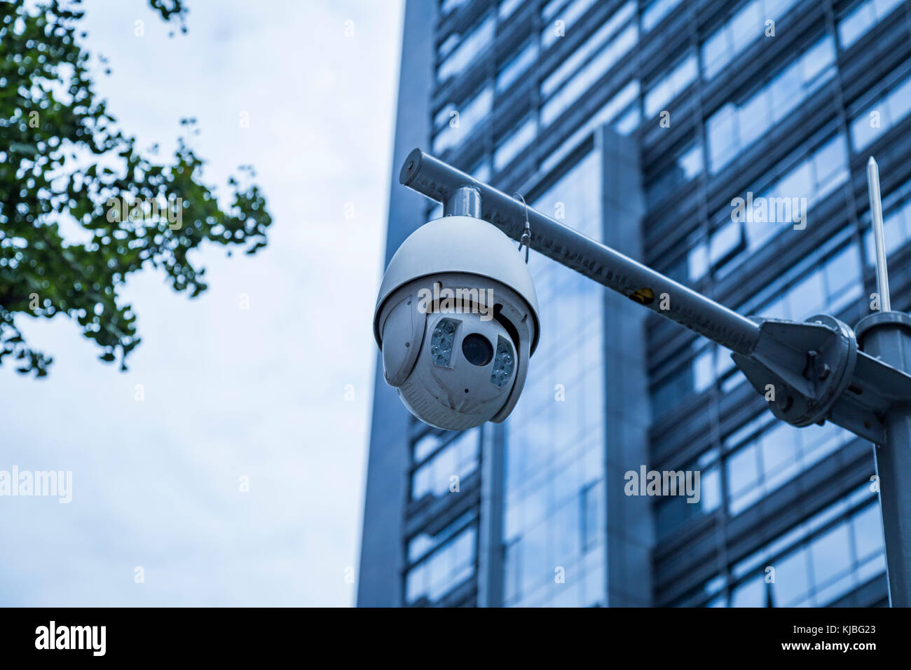 CCTV security camera front of a building in city of China Stock Photo ...