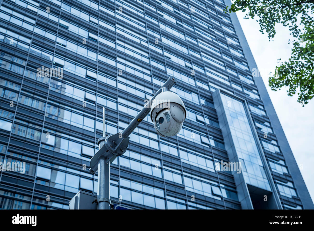 CCTV security camera front of a building in city of China Stock Photo ...