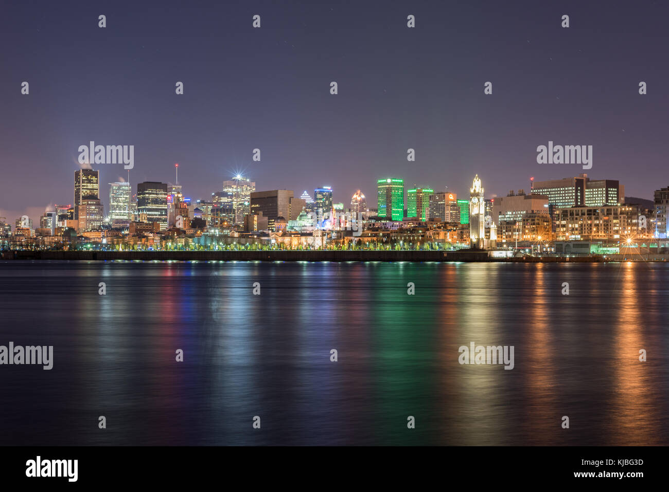 Panoramic view of the Montreal Skyline at Night Stock Photo - Alamy