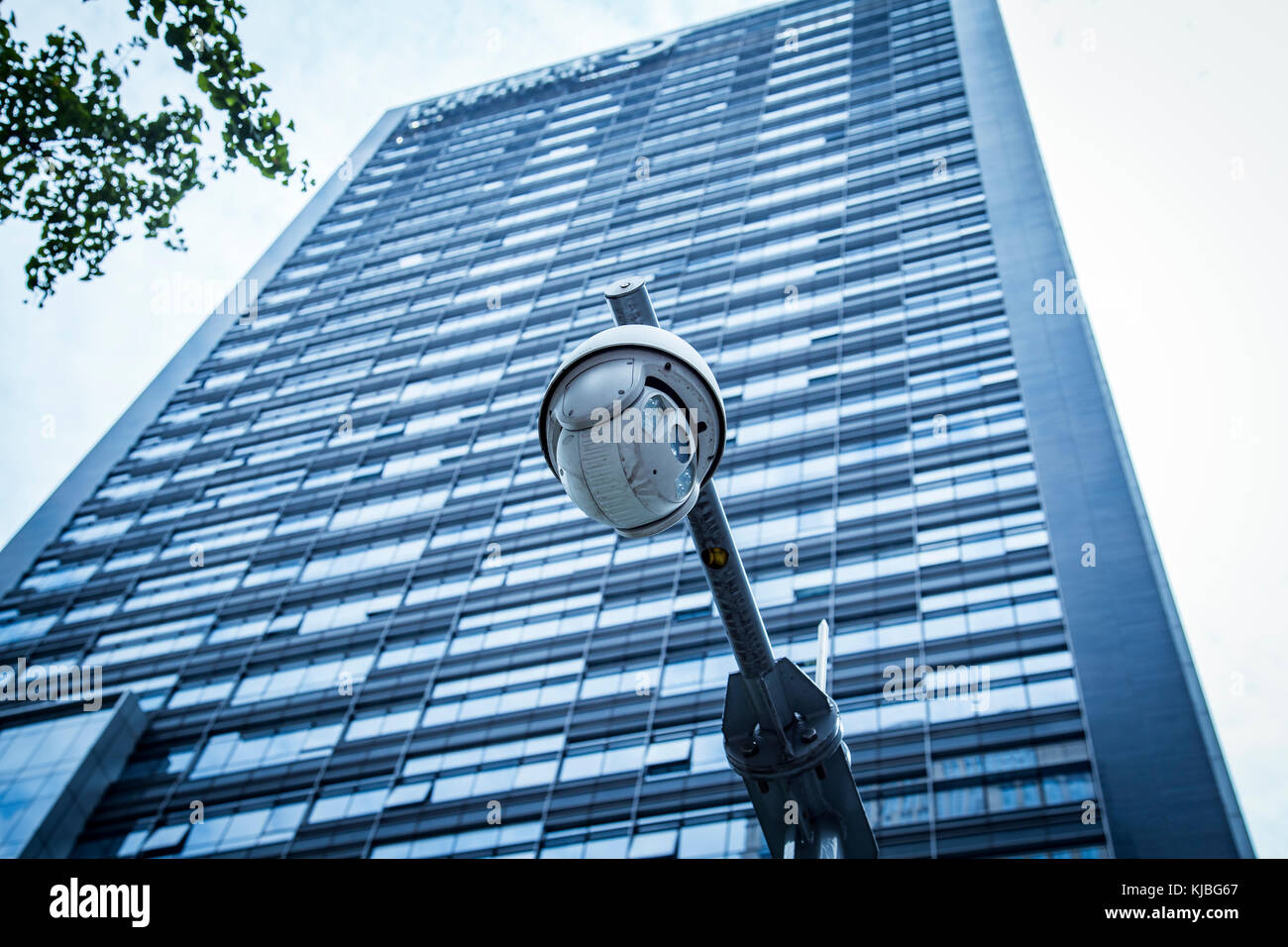 CCTV security camera front of a building in city of China Stock Photo ...