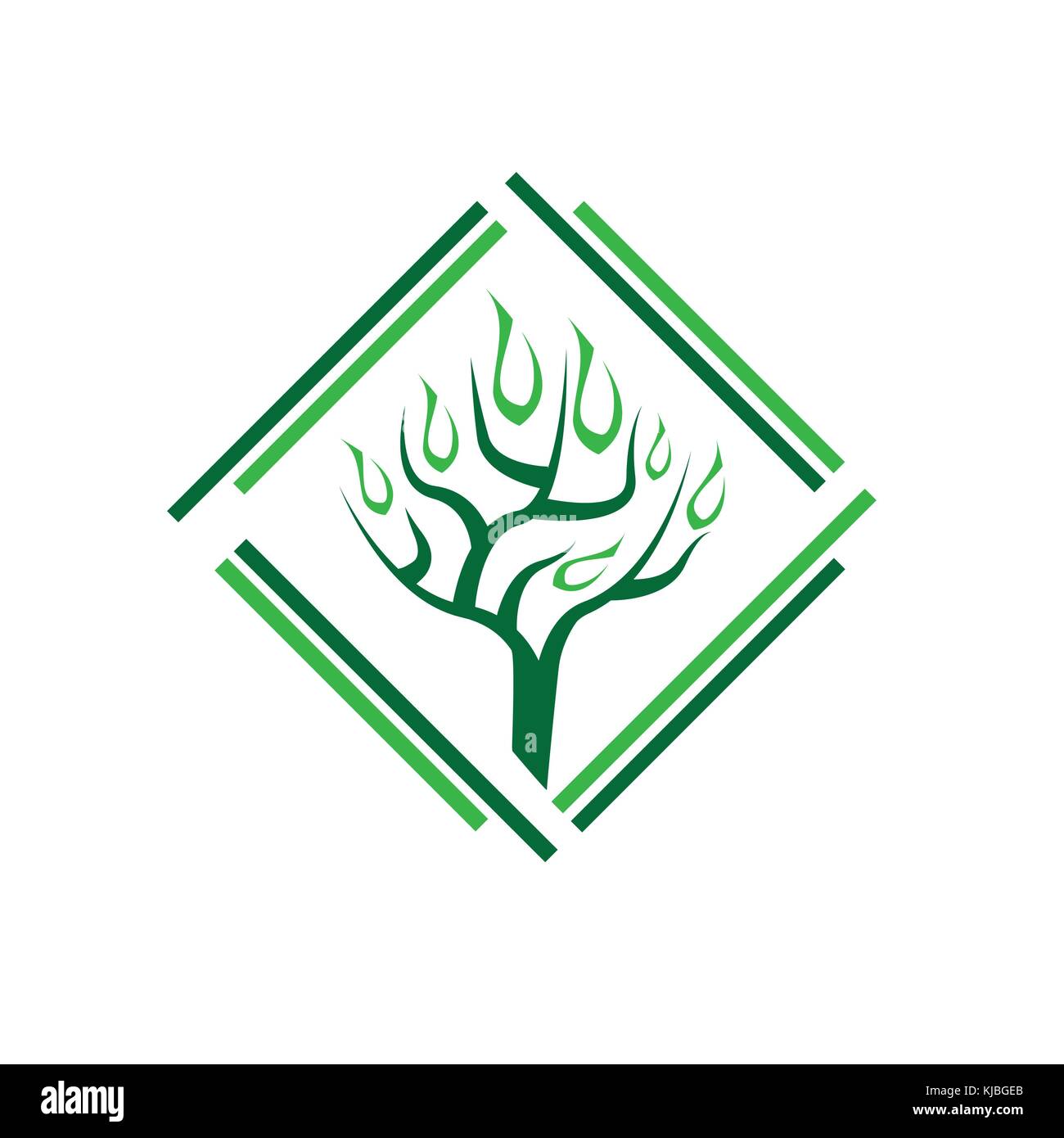 abstract tree symbol, tree symbol, green tree, symbol design, isolated ...
