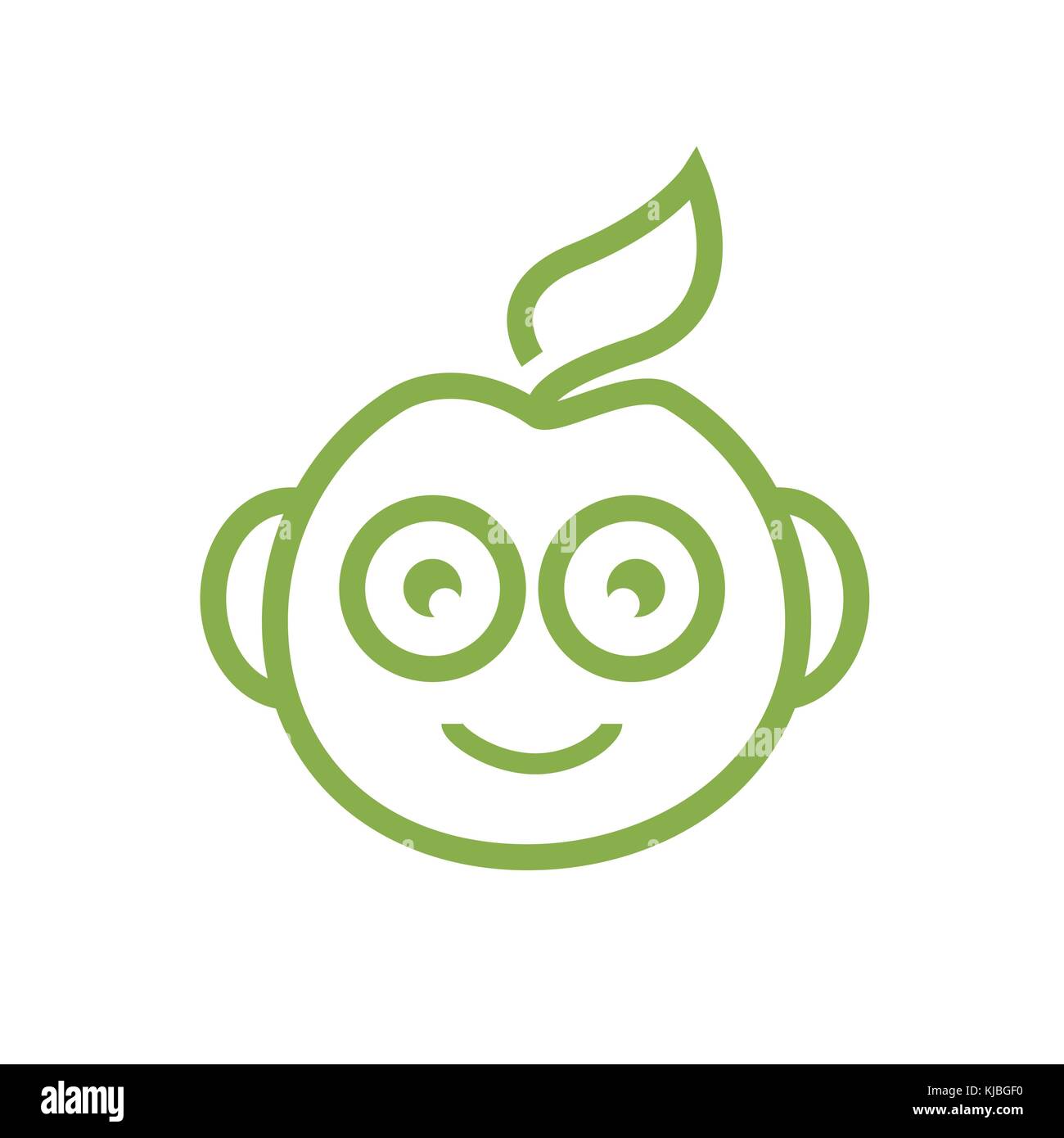 apple robot symbol, robot with a leaf, healthy robot symbol, robot as ...