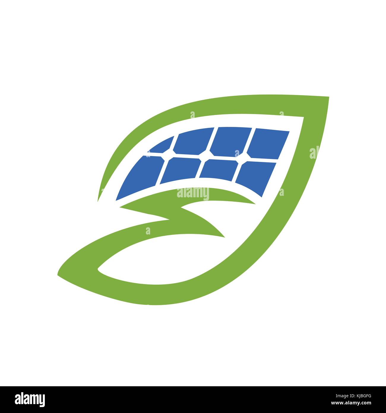 bolt in leaf with solar panel, natural solar panel logo, leaf with ...