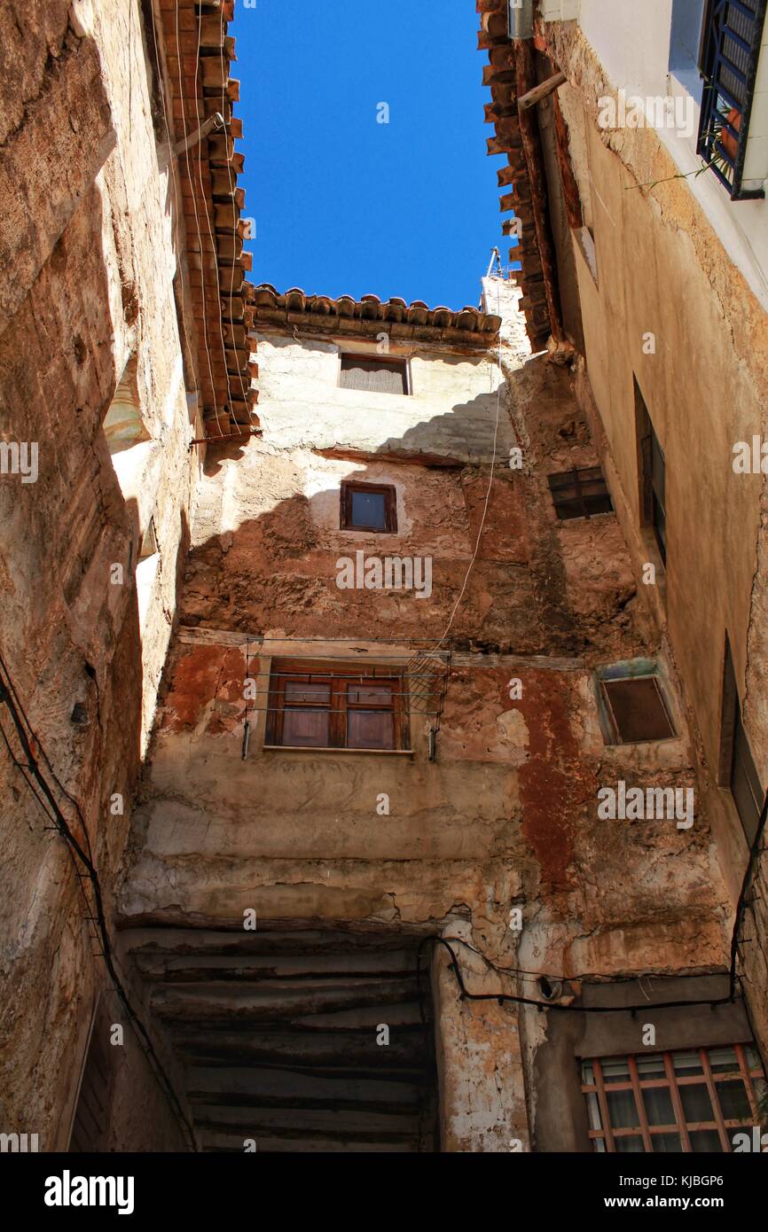 Narrow Street in Chelva, a small village in Valencia Stock Photo - Alamy