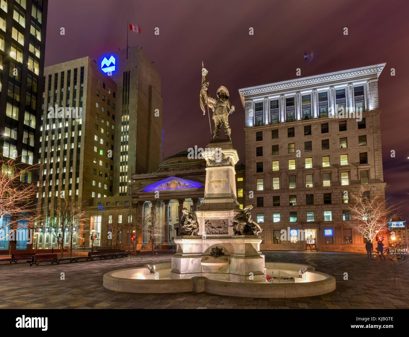 Maisonneuve Monument in the Place d'Armes in Montreal, Canada. The ...
