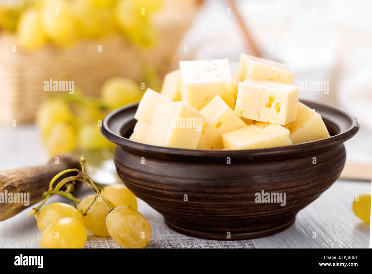 Cheese and grape Stock Photo - Alamy