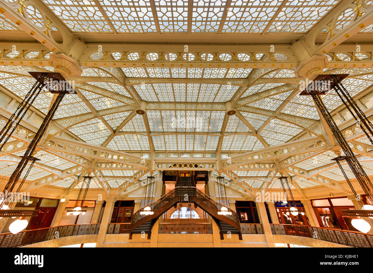 Chicago - September 8, 2015: Lobby in the Rookery Building, a historic ...