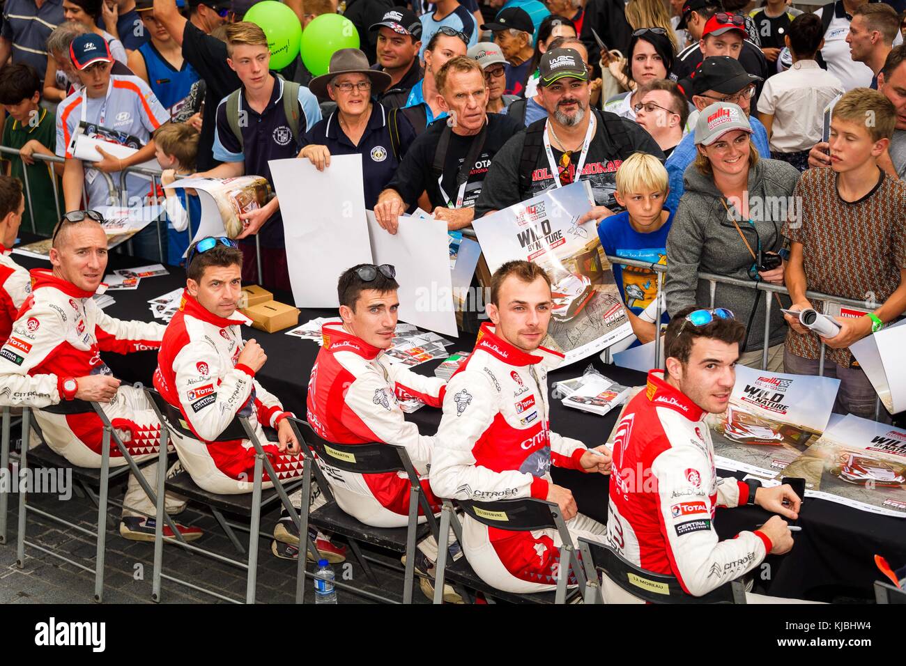 Citroën World Rally Team rally drivers meet fans at a signing session ...