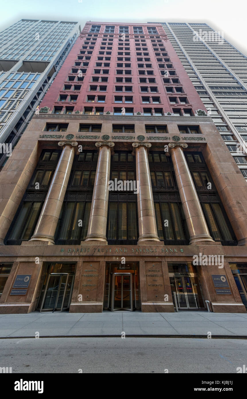 Chicago - September 6, 2015: Harris Trust Building, the headquarters of ...