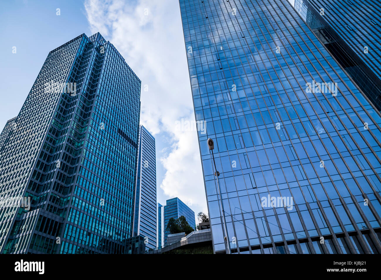Bottom view of office building window close up Stock Photo - Alamy