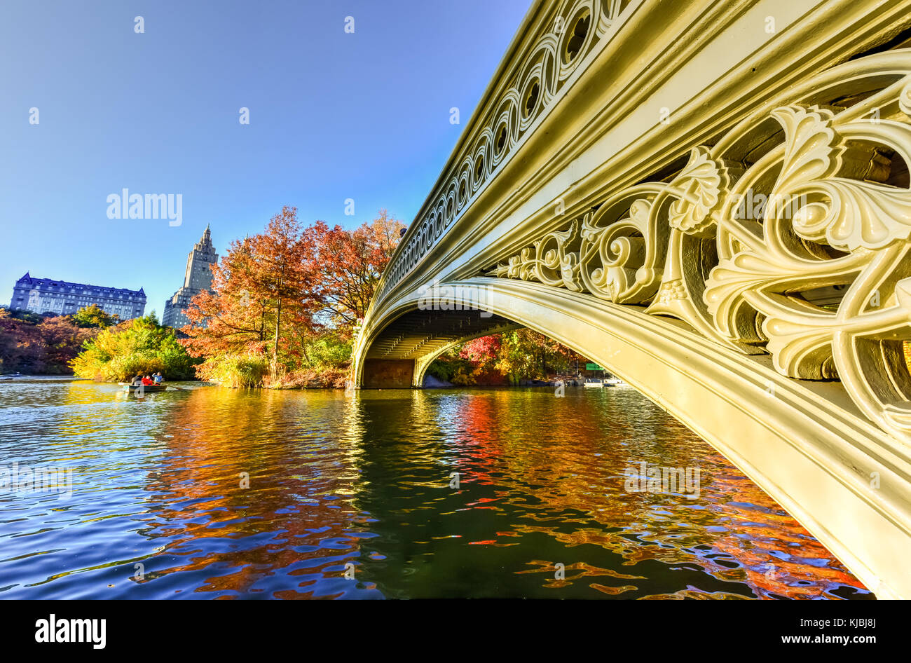The Bow Bridge is a cast iron bridge located in Central Park, New York ...