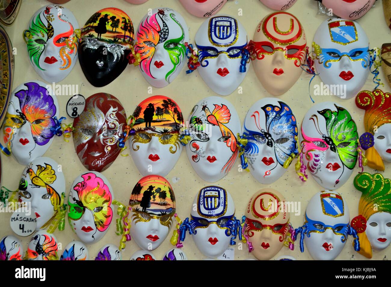 Carnival mask -Santa Apolonia Market in CAJAMARCA. Department of ...