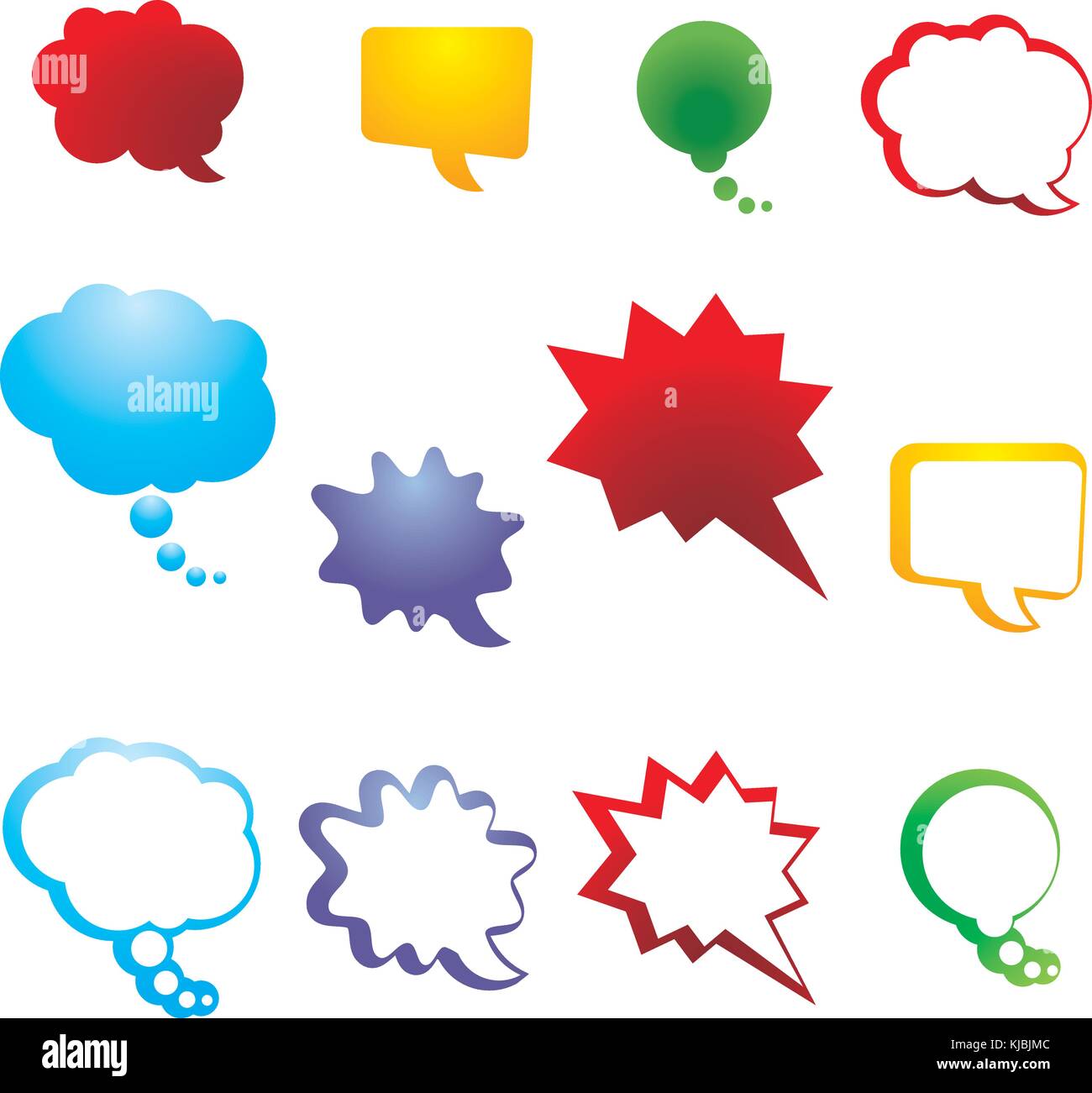 Vector collection speech and thought communication bubbles Stock Vector ...
