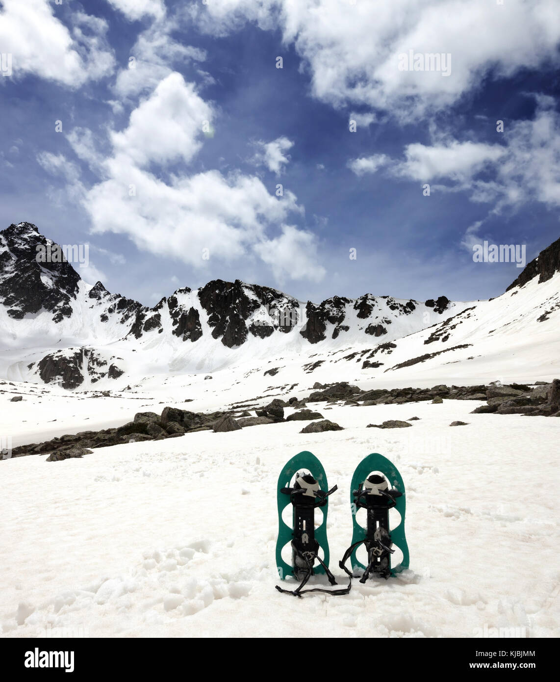 Snowshoes in snowy mountains. Turkey, Kachkar Mountains, highest part ...