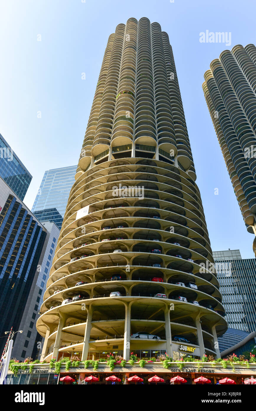 Chicago, Illinois - September 5, 2015: Marina City is a complex of two ...