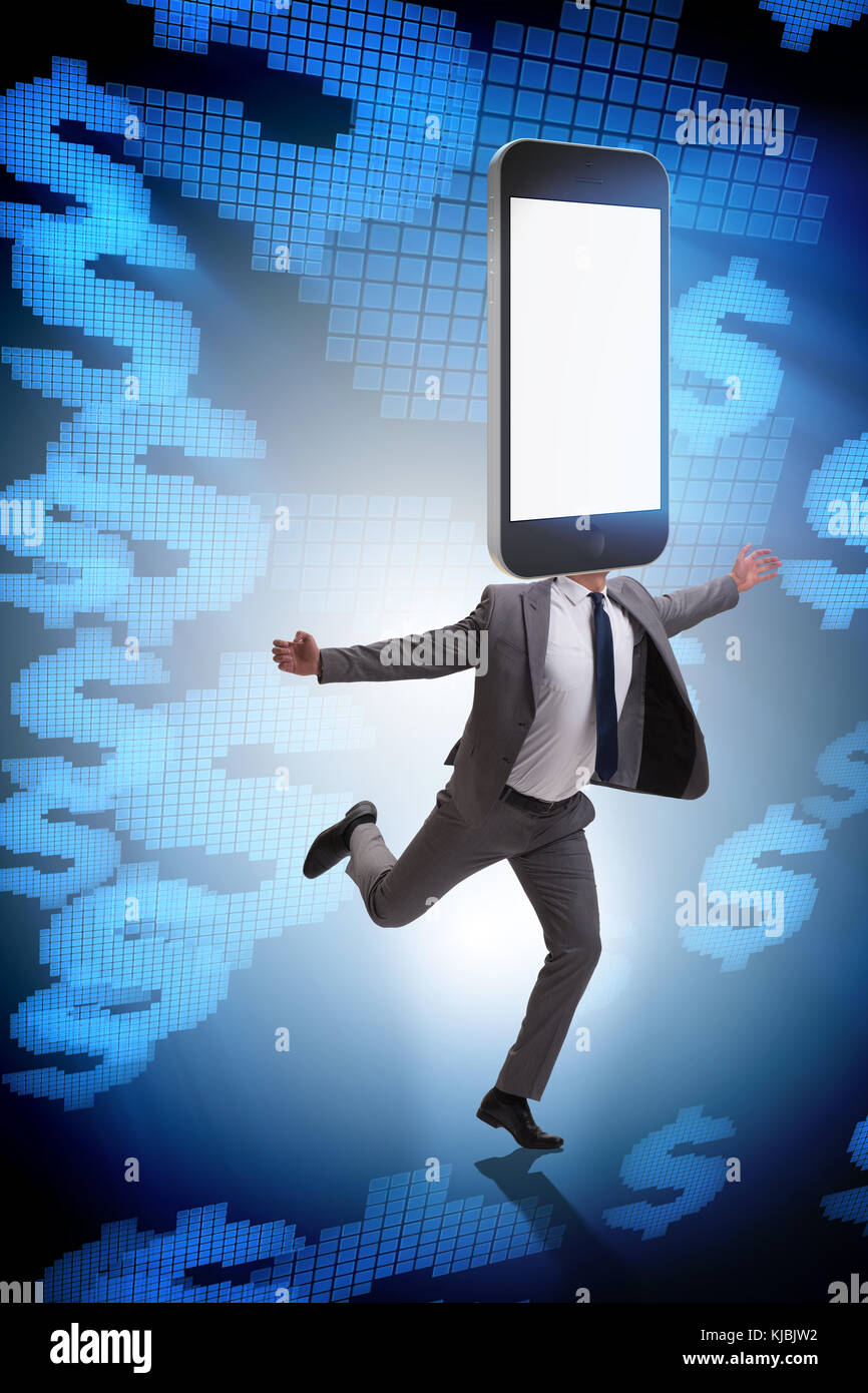 Mobile phone zombie under the influence of smartphone Stock Photo - Alamy