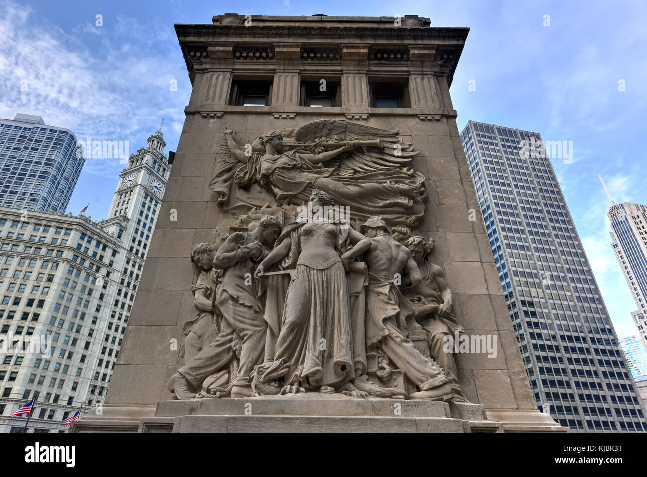 Michigan Avenue bridge relief in Chicago. The relief called ...