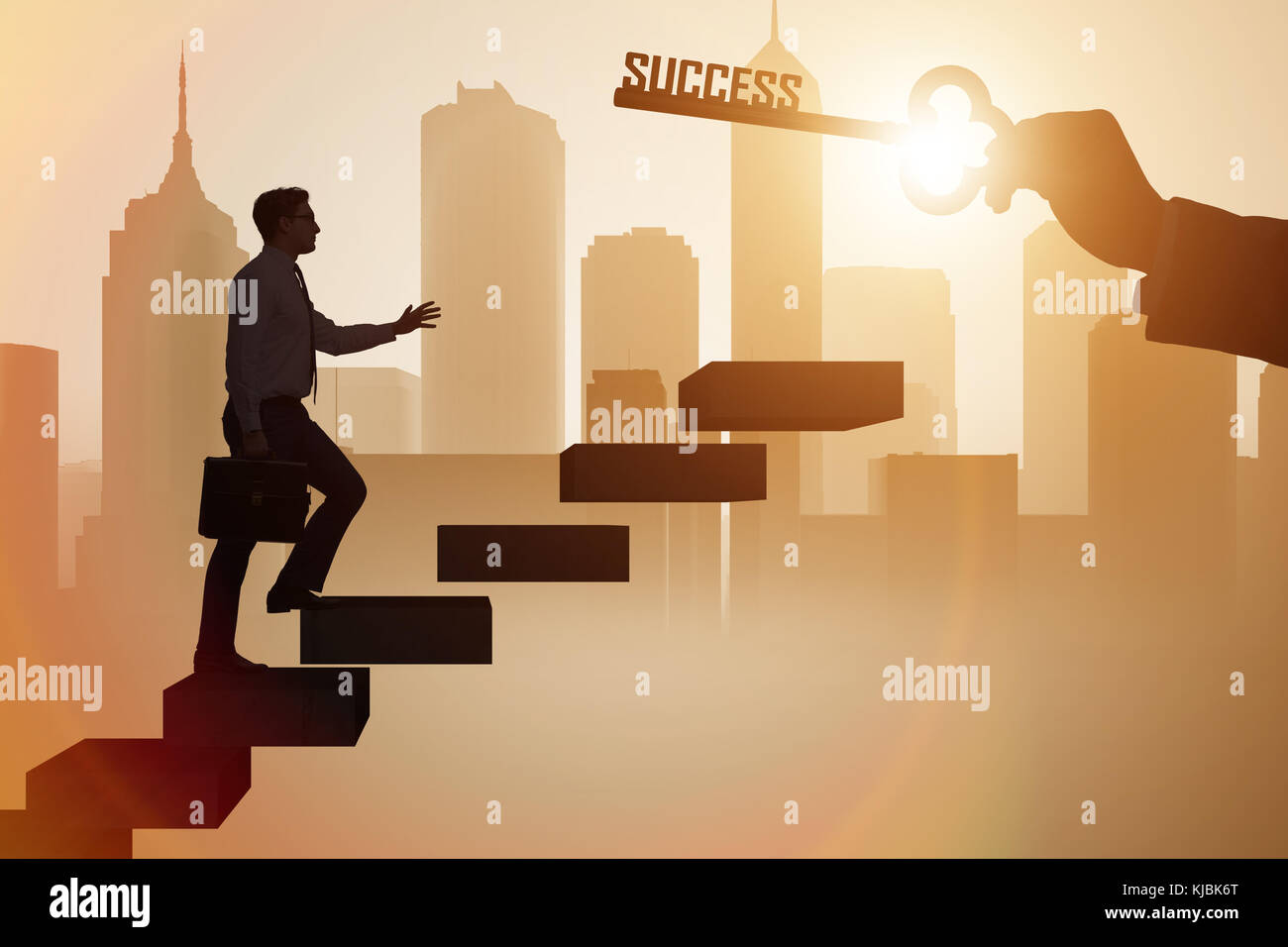 Businessman climbing the career ladder of success Stock Photo - Alamy