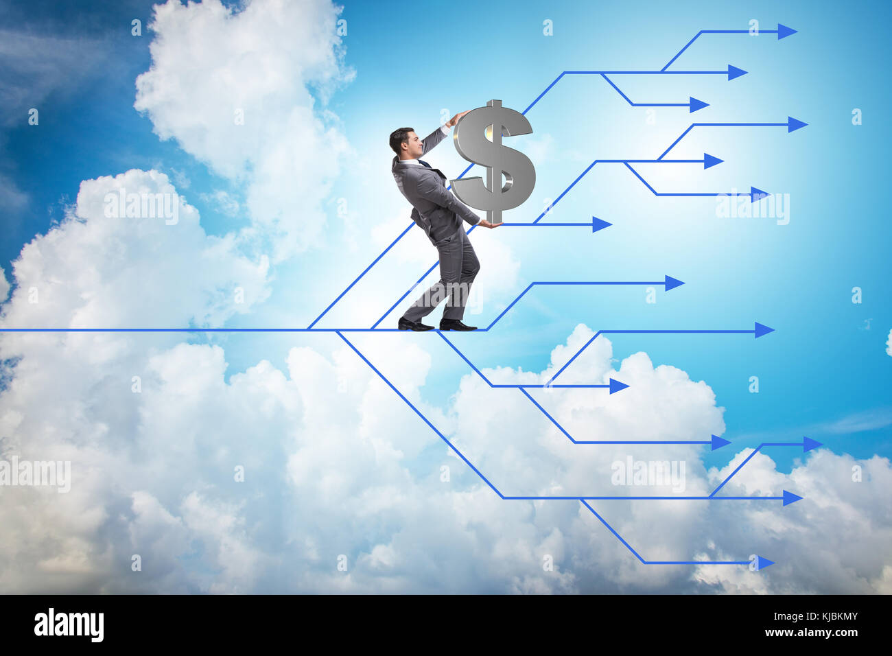 Businessman thinking of different career paths Stock Photo - Alamy
