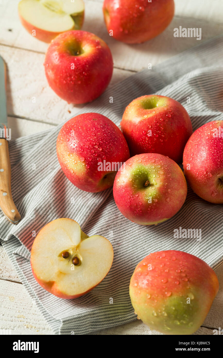 Raw Red Organic Pink Lady Apples Ready to Eat Stock Photo - Alamy