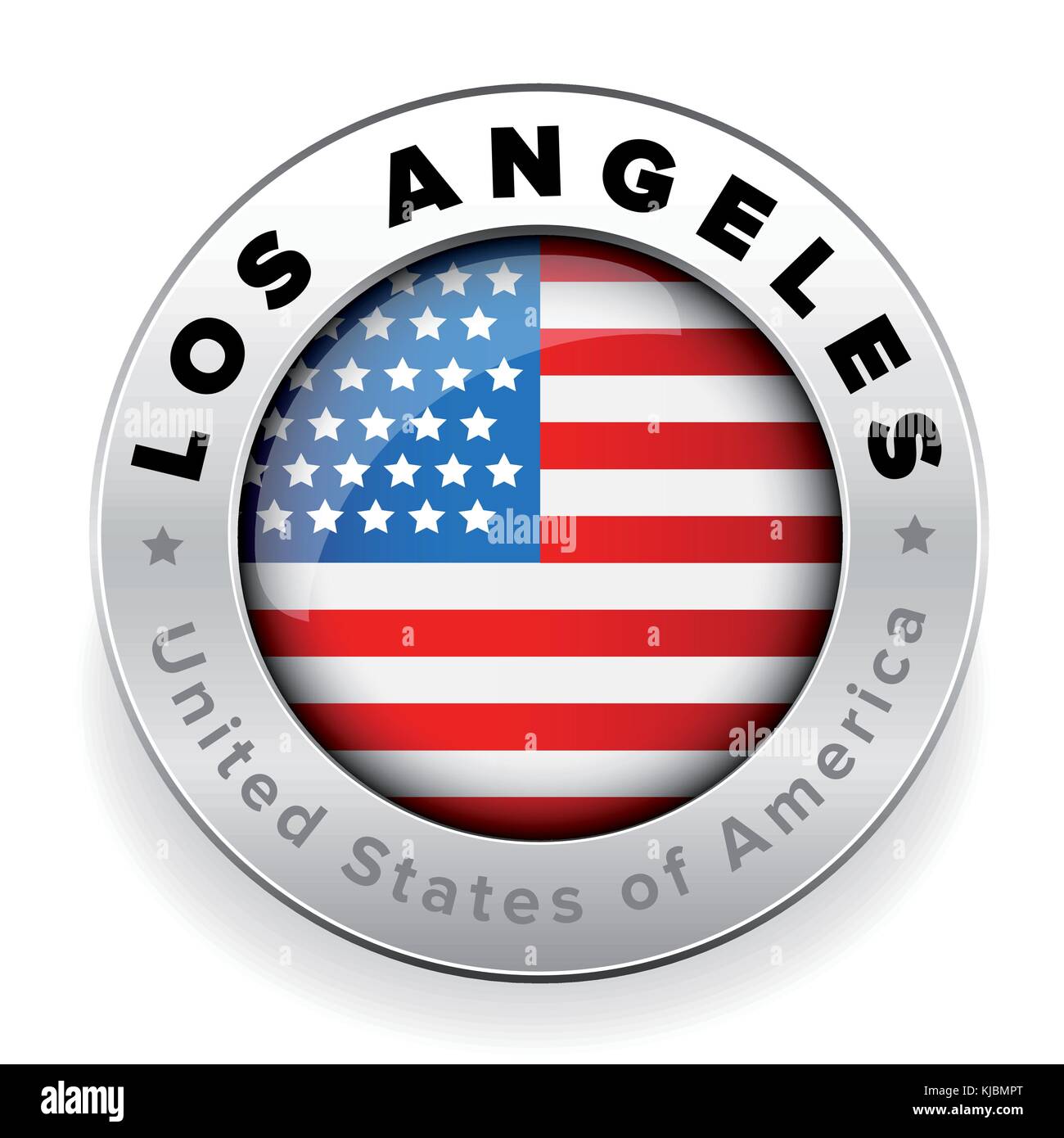Loas Angeles USA steel button Stock Vector Image & Art - Alamy