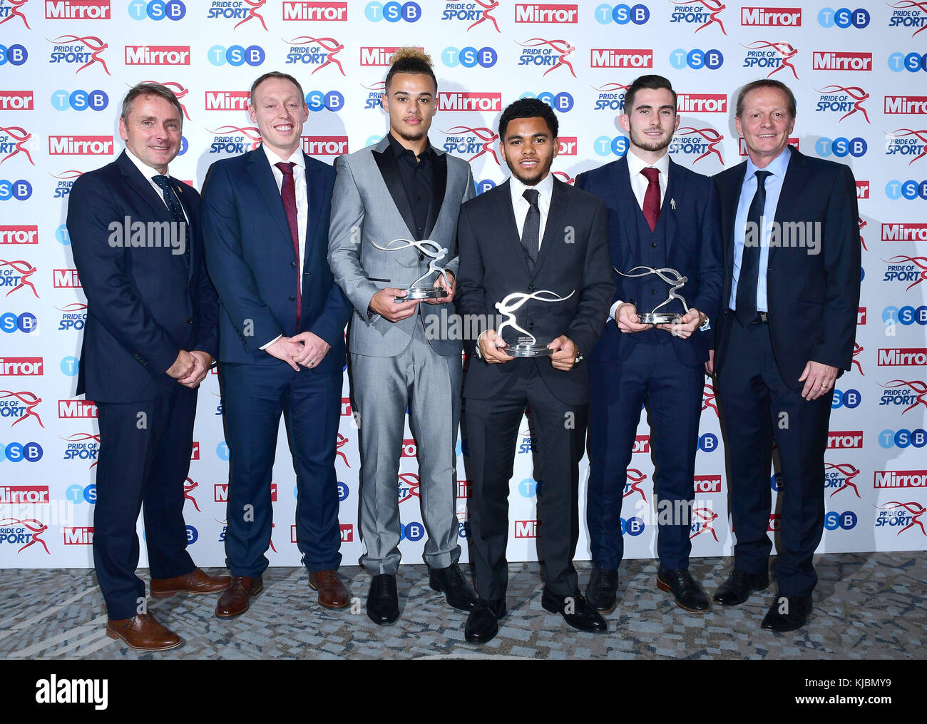England's Young Lions, (left to right) Keith Downing, Steve Cooper ...