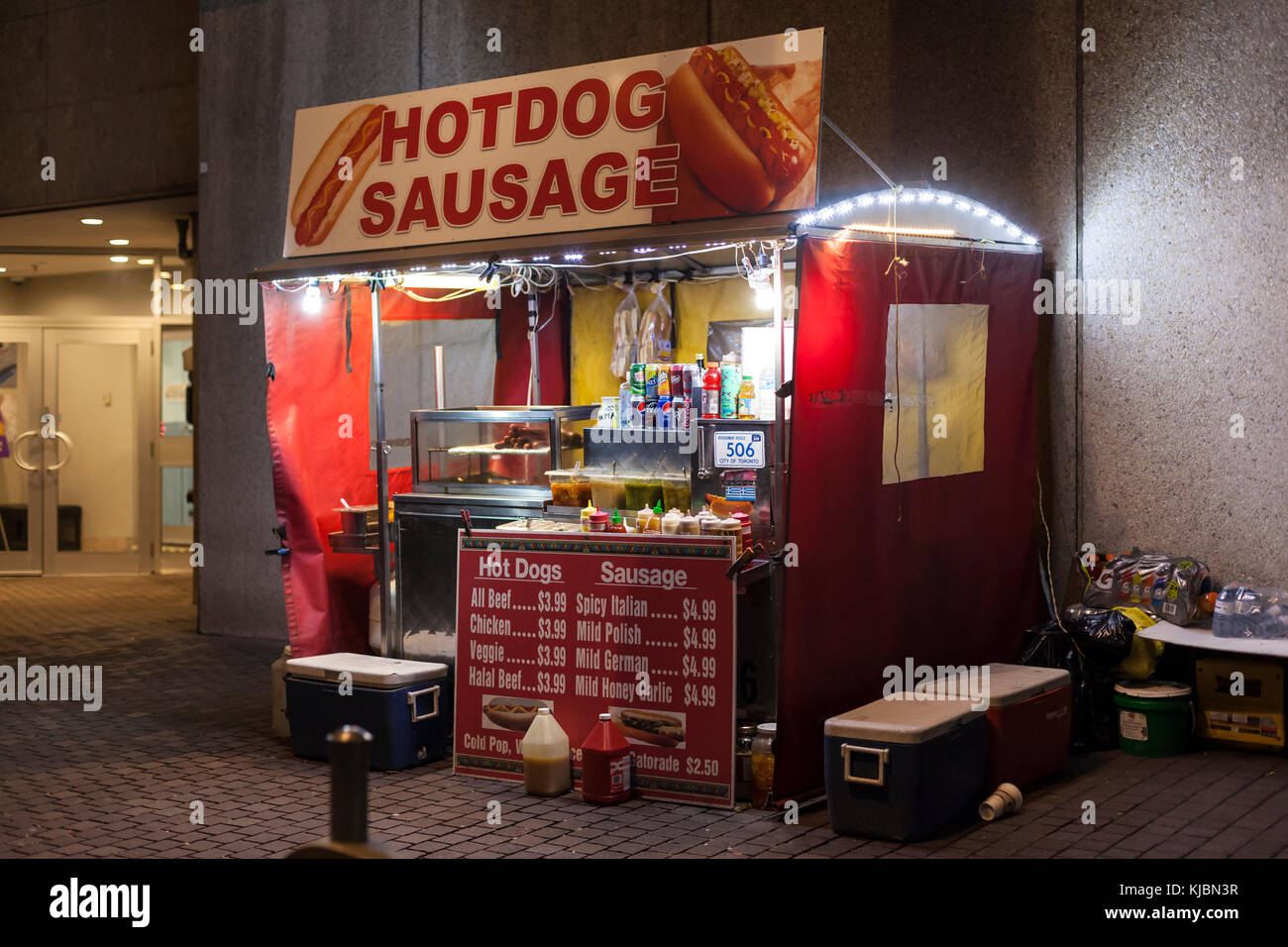 Toronto, Canada - Oct 16, 2017: Hot Dog stand in the city of Toronto ...