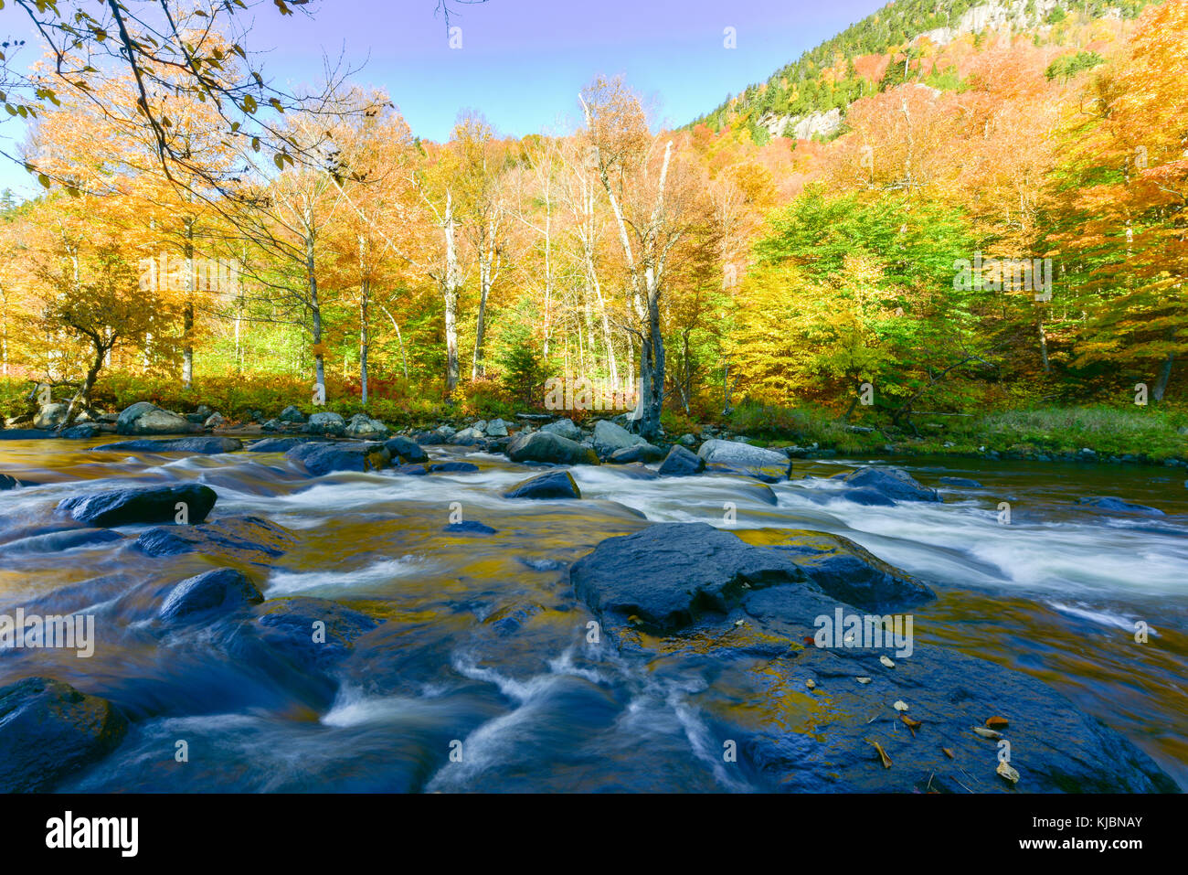Adirondacks Peak Fall Foliage in upstate New York along the Ausable ...