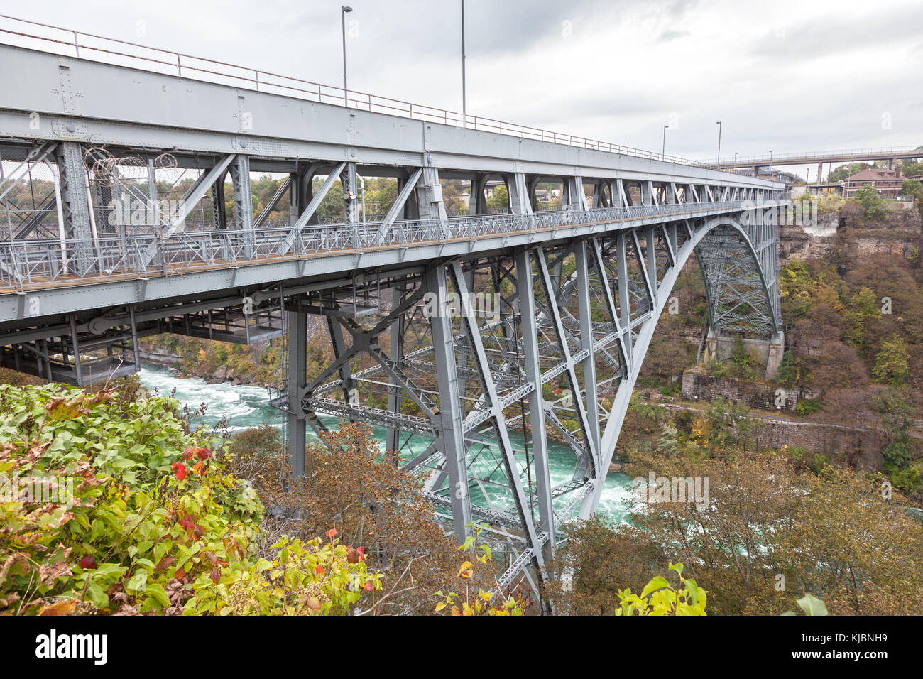 The Whirlpool Rapids Bridge across the Niagara River in Canada Stock ...