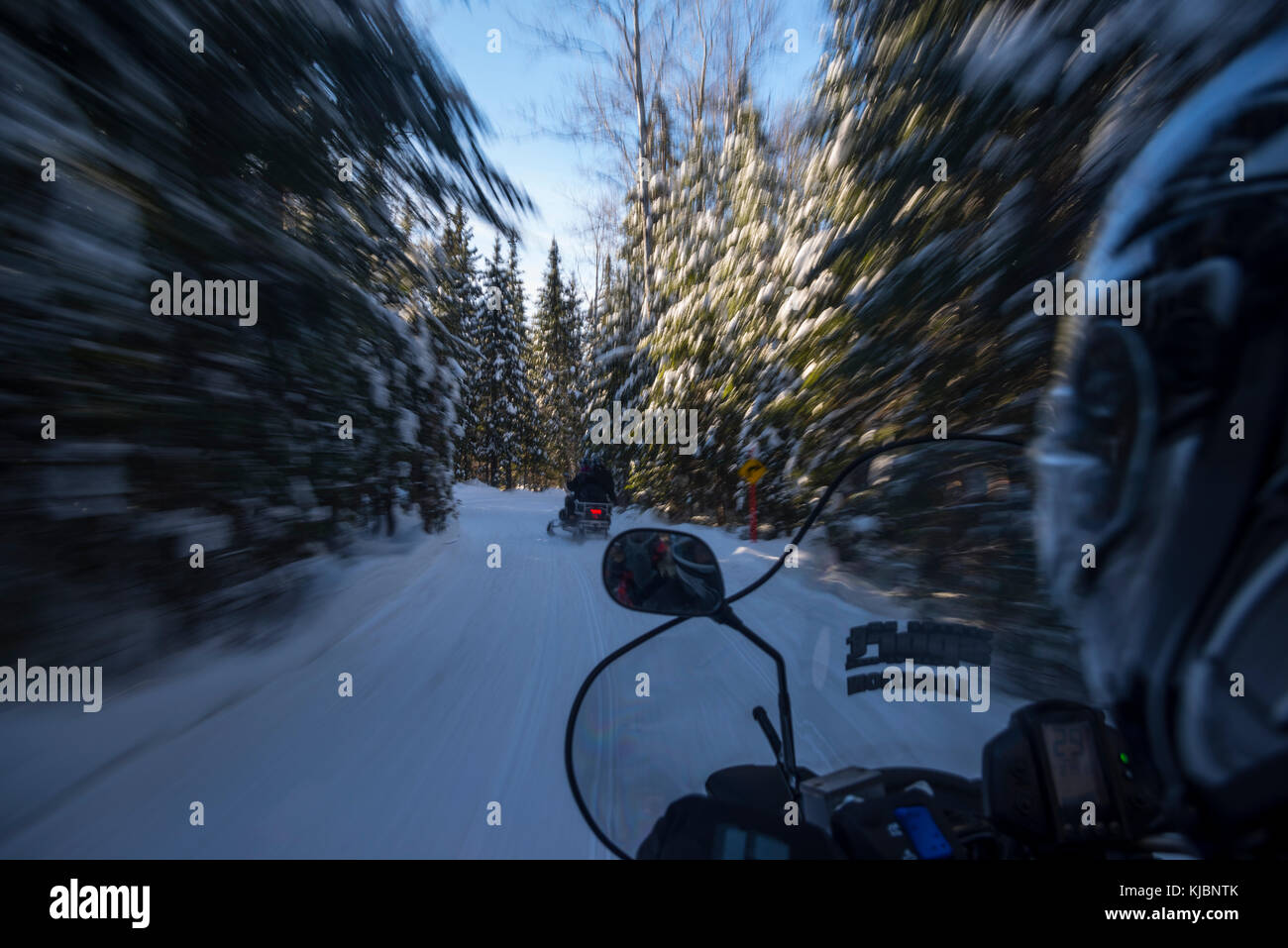 Snowmobiling in Quebec, Canada Stock Photo - Alamy