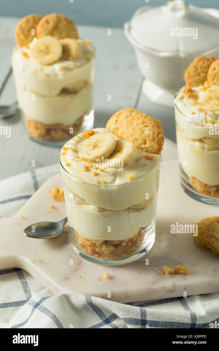 Sweet Homemade Banana Pudding with Vanilla Wafers Stock Photo - Alamy
