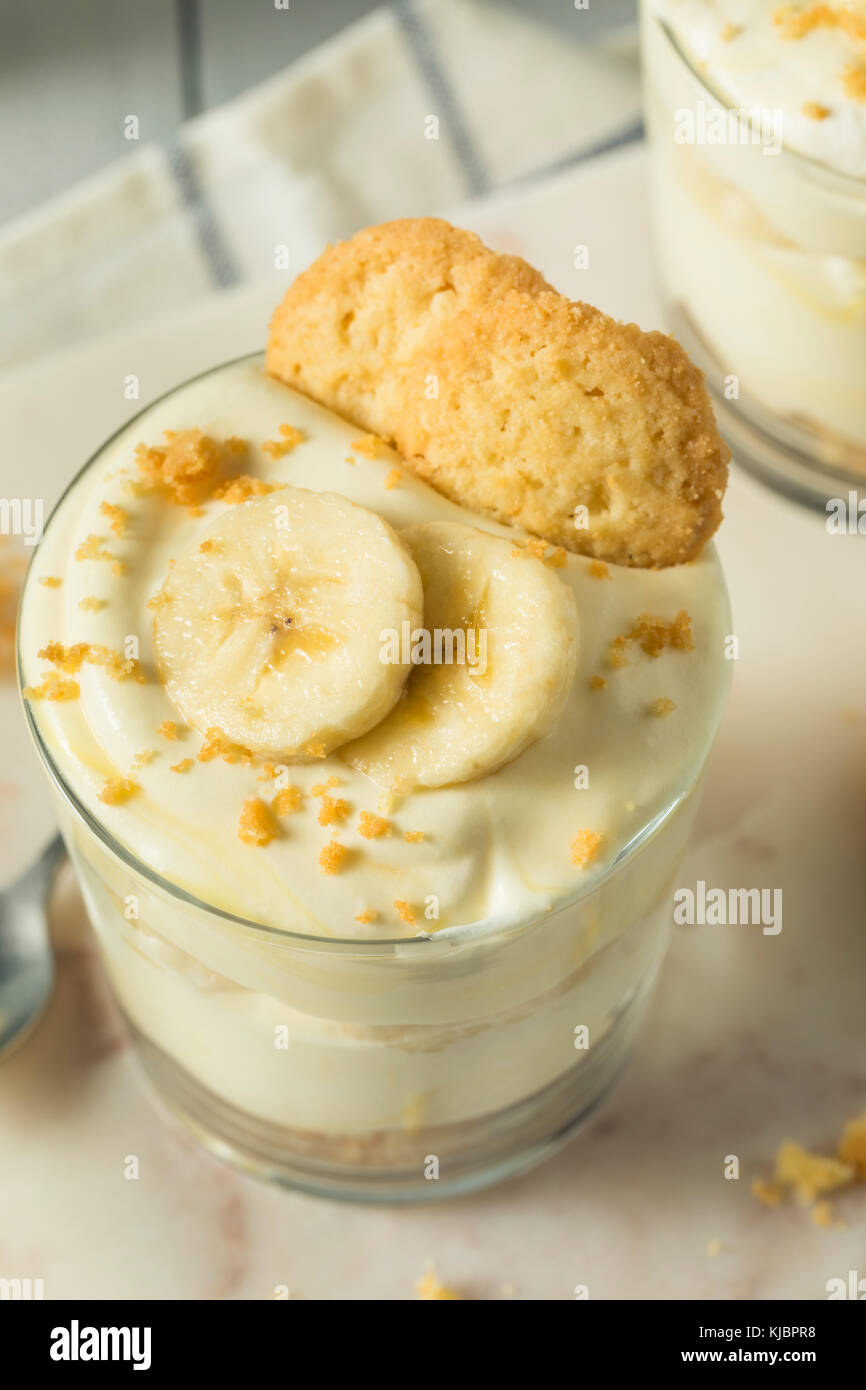 Sweet Homemade Banana Pudding with Vanilla Wafers Stock Photo - Alamy
