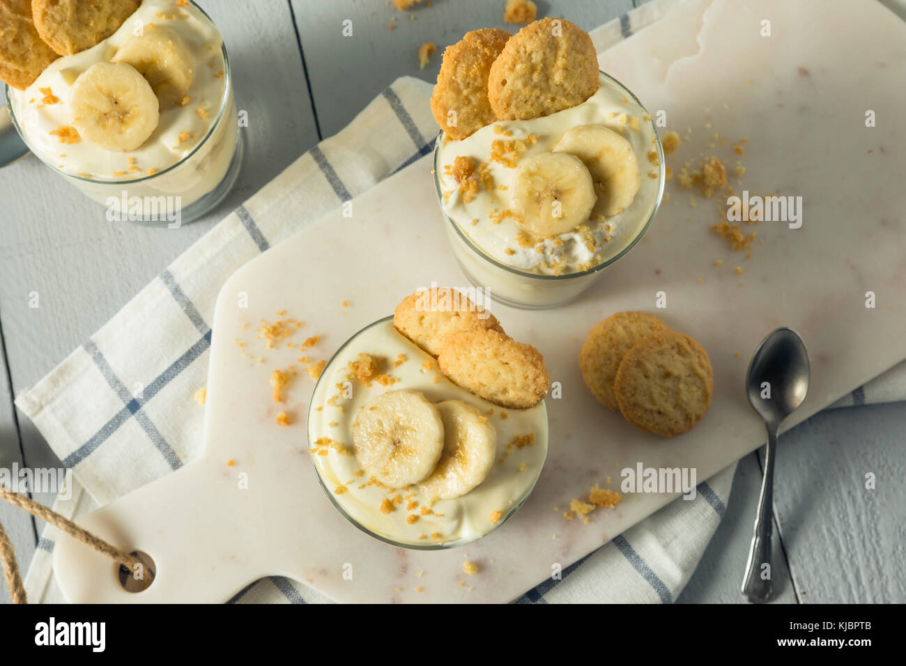 Sweet Homemade Banana Pudding with Vanilla Wafers Stock Photo - Alamy
