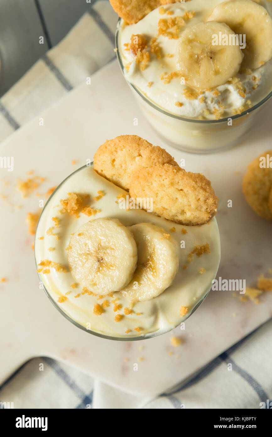 Sweet Homemade Banana Pudding with Vanilla Wafers Stock Photo - Alamy
