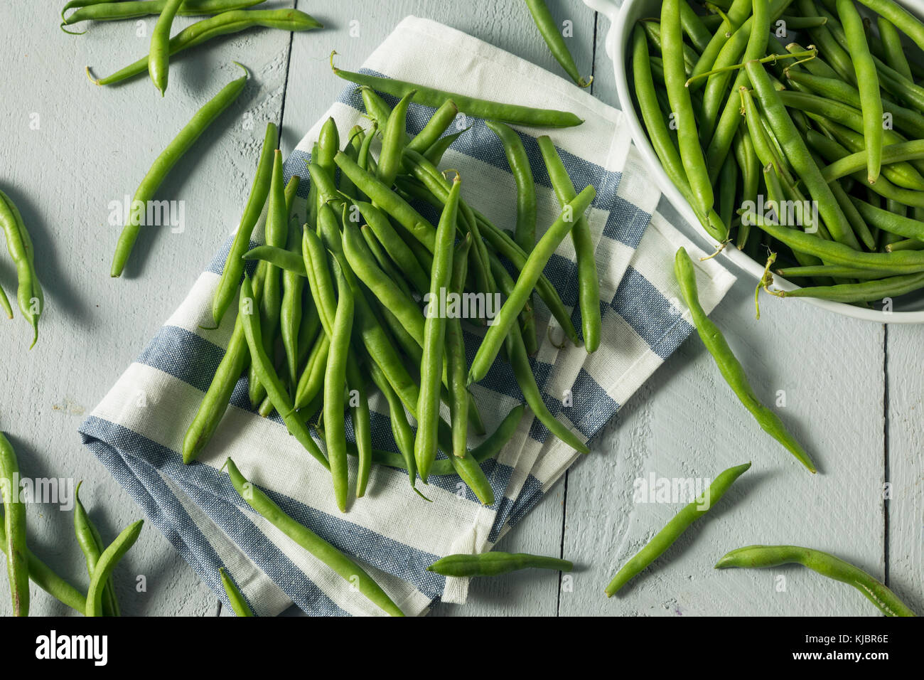 Healthy Raw Organic Green Beans Ready to Cook Stock Photo - Alamy