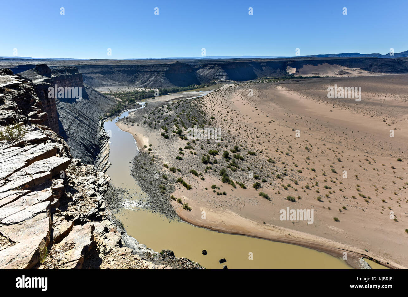Fish River Canyon in Namibia, Africa. It is the largest canyon in ...