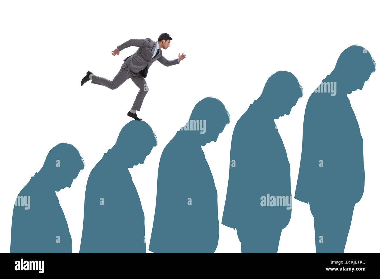 Business people climbing career ladder in business concept Stock Photo ...