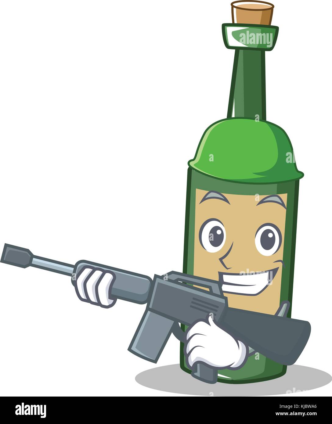 Army wine bottle character cartoon Stock Vector Image & Art - Alamy