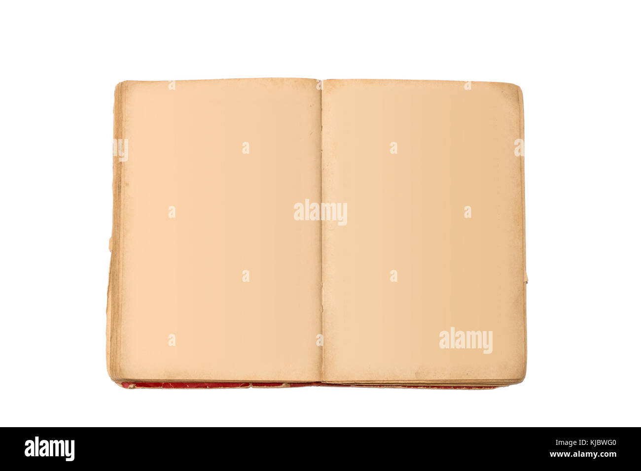 Open old book isolated, vintage book with blank yellow stained pages ...