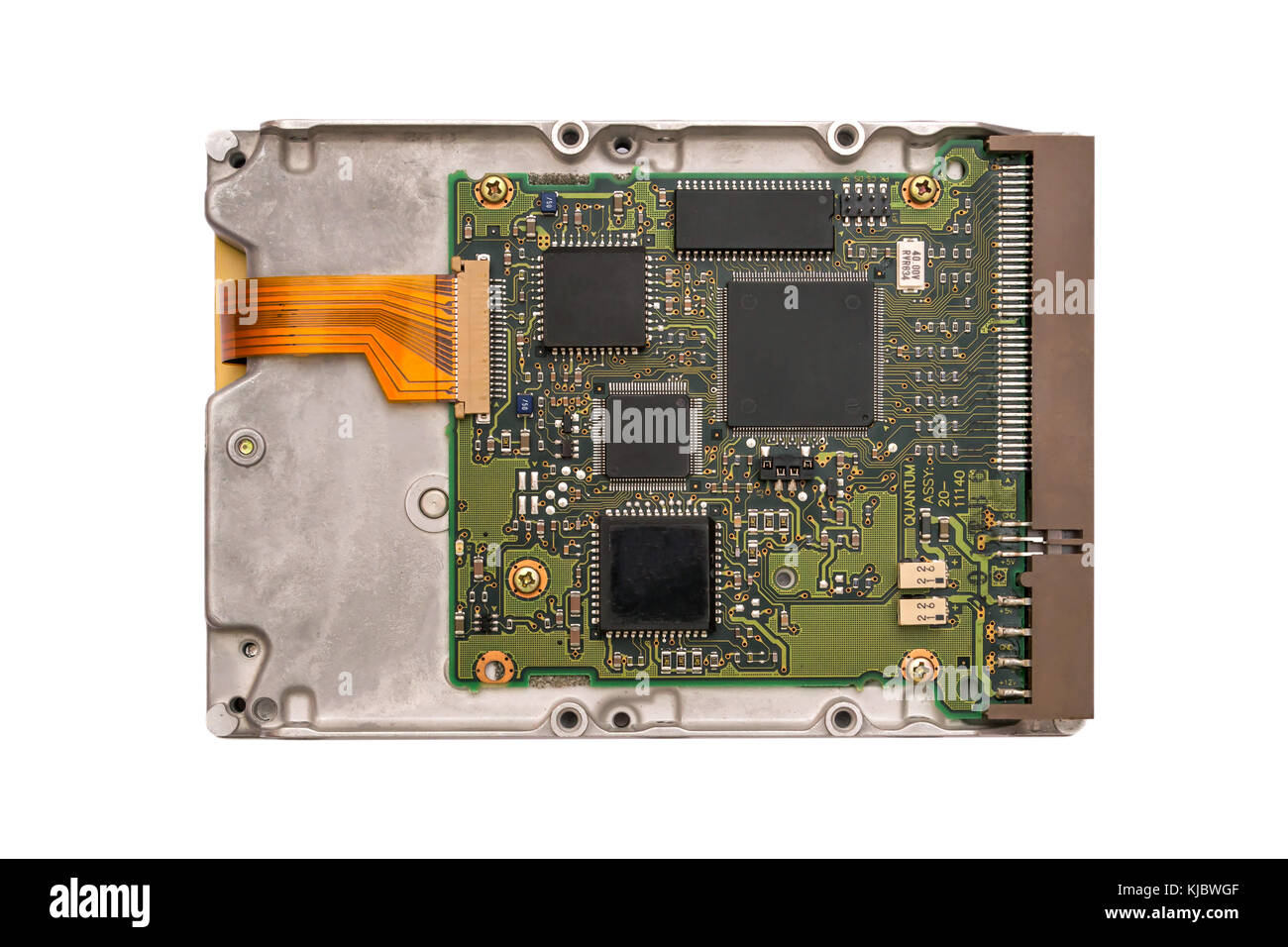 Hdd isolated on white background. Back side of the hard disk. Computer ...