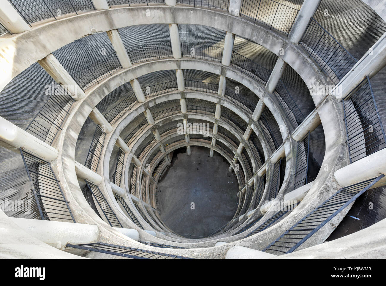 Parking lot in Ponte City Building. Ponte City is a famous skyscraper ...