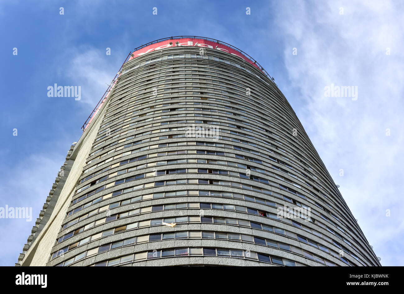 Ponte City Building at sunset. Ponte City is a famous skyscraper in the ...