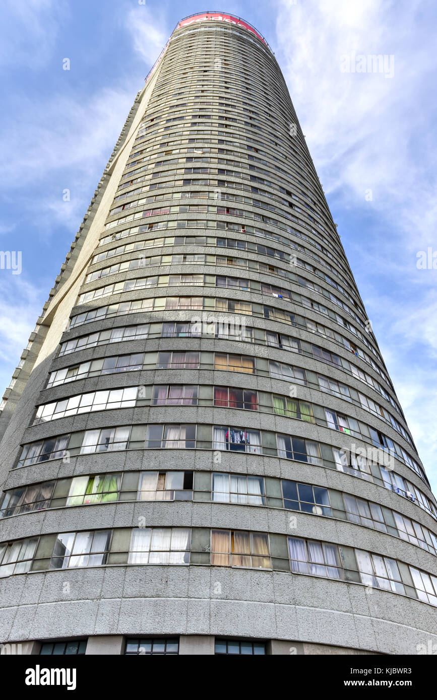 Ponte City Building at sunset. Ponte City is a famous skyscraper in the ...
