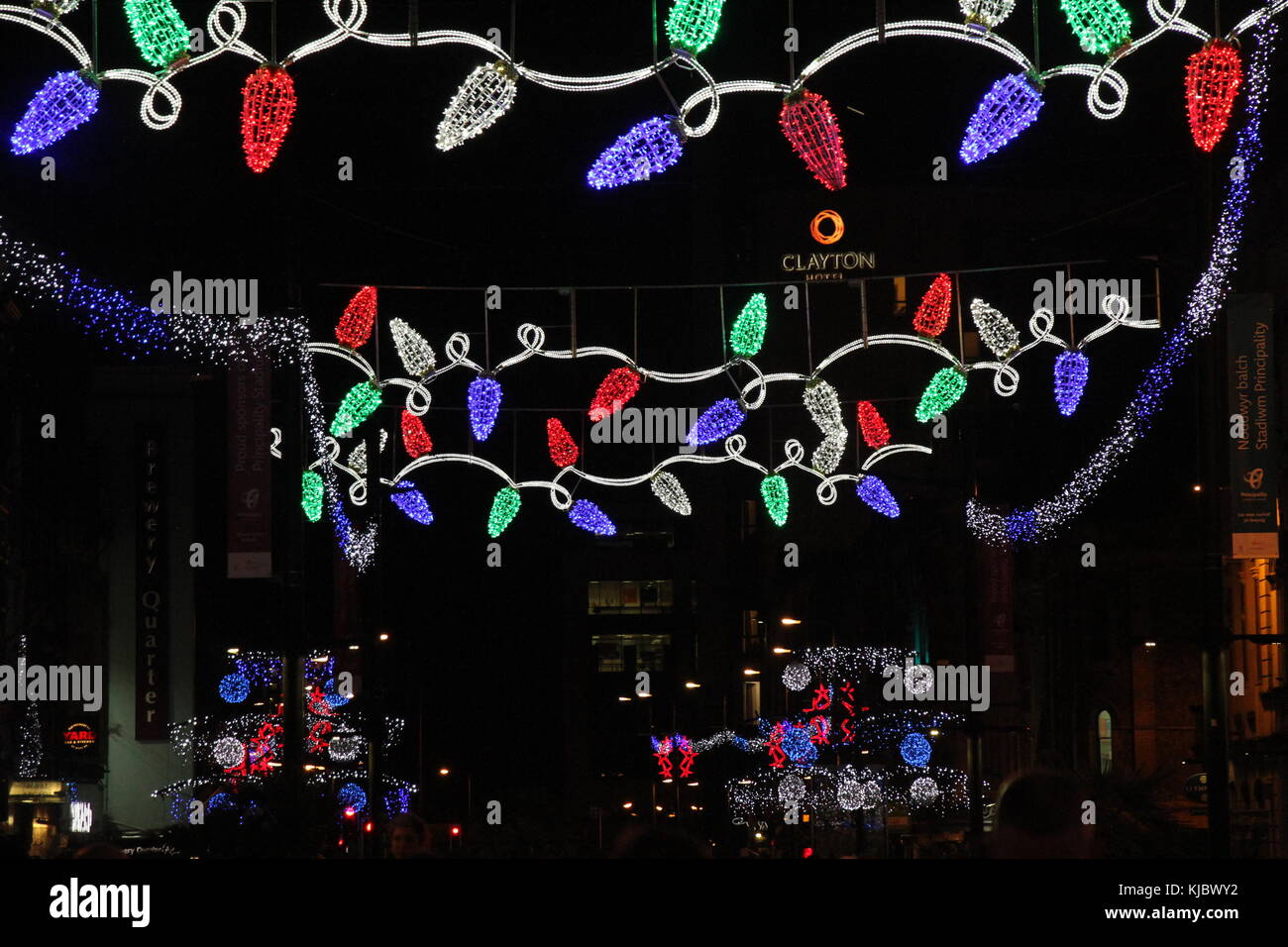 Cardiff christmas lights hi-res stock photography and images - Alamy