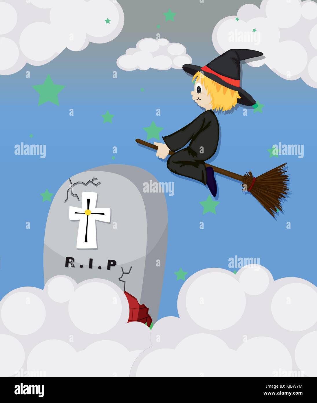 Evening cemetery Stock Vector Images - Alamy