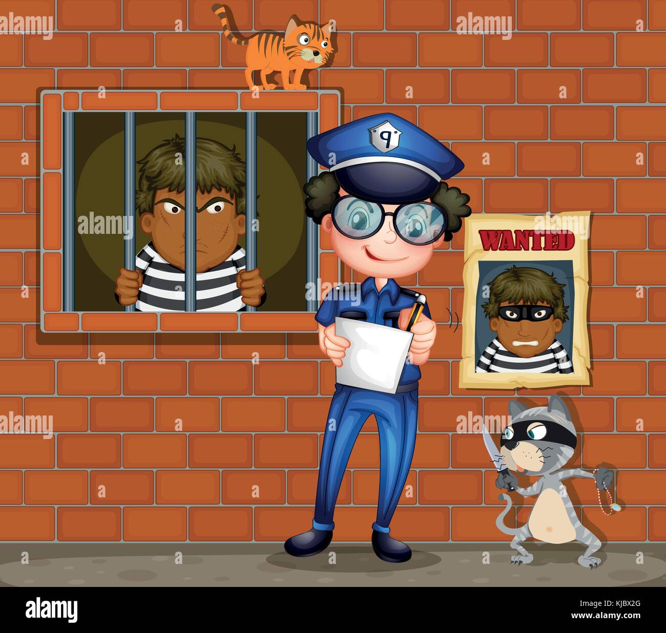 Cats in jail Stock Vector Images - Alamy