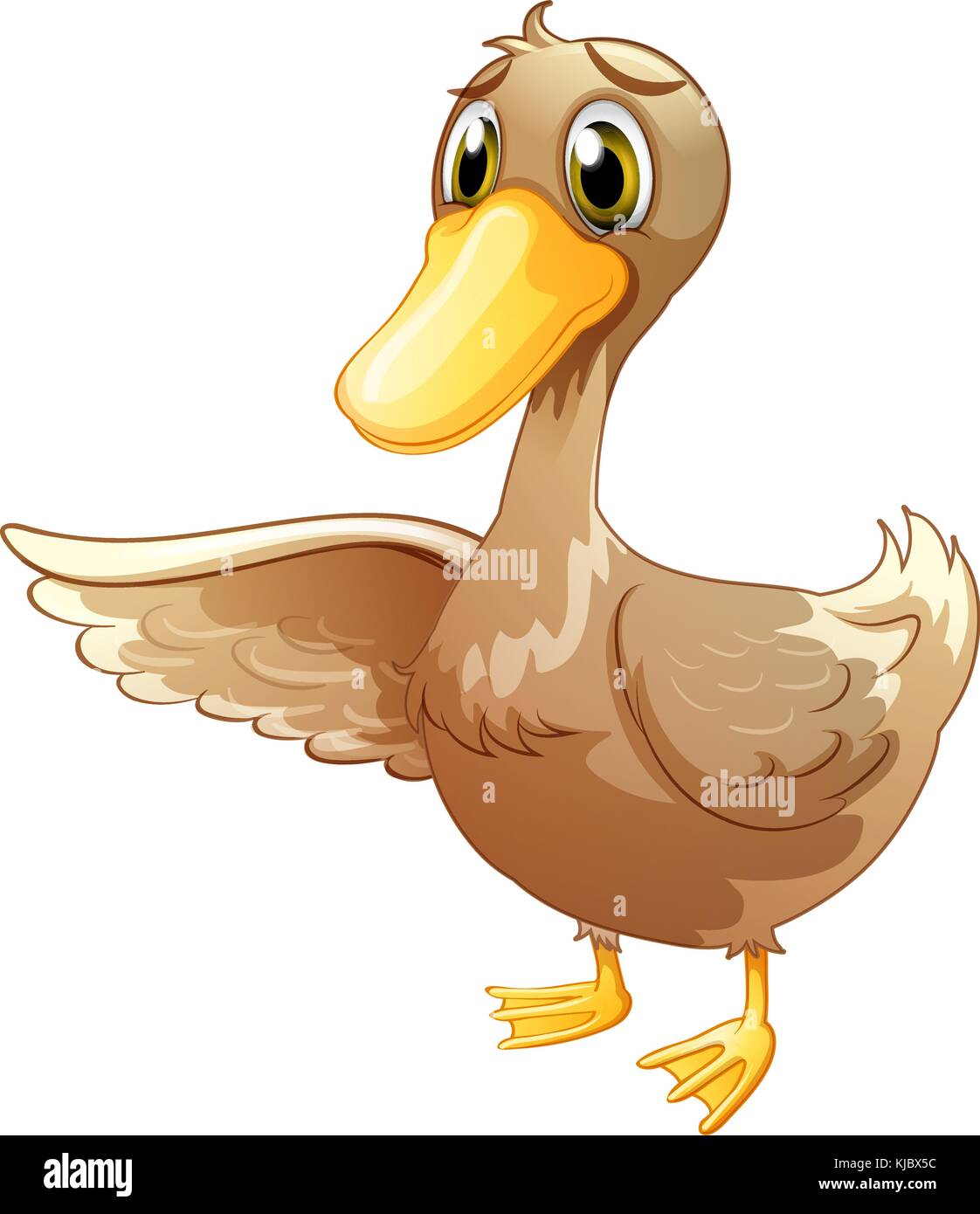 Illustration of a brown duck on a white background Stock Vector Image ...
