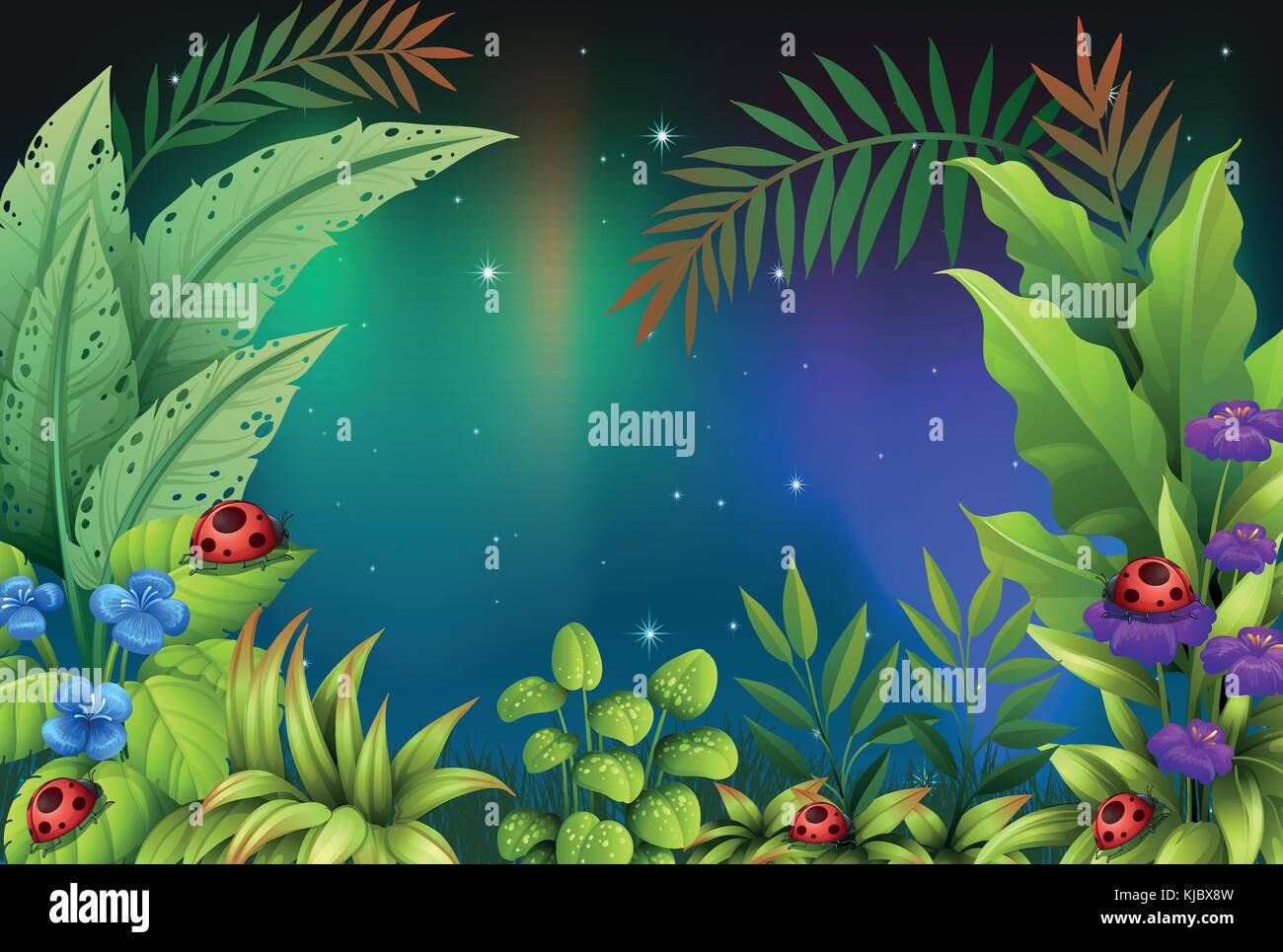 Rain leaves in garden Stock Vector Images - Alamy